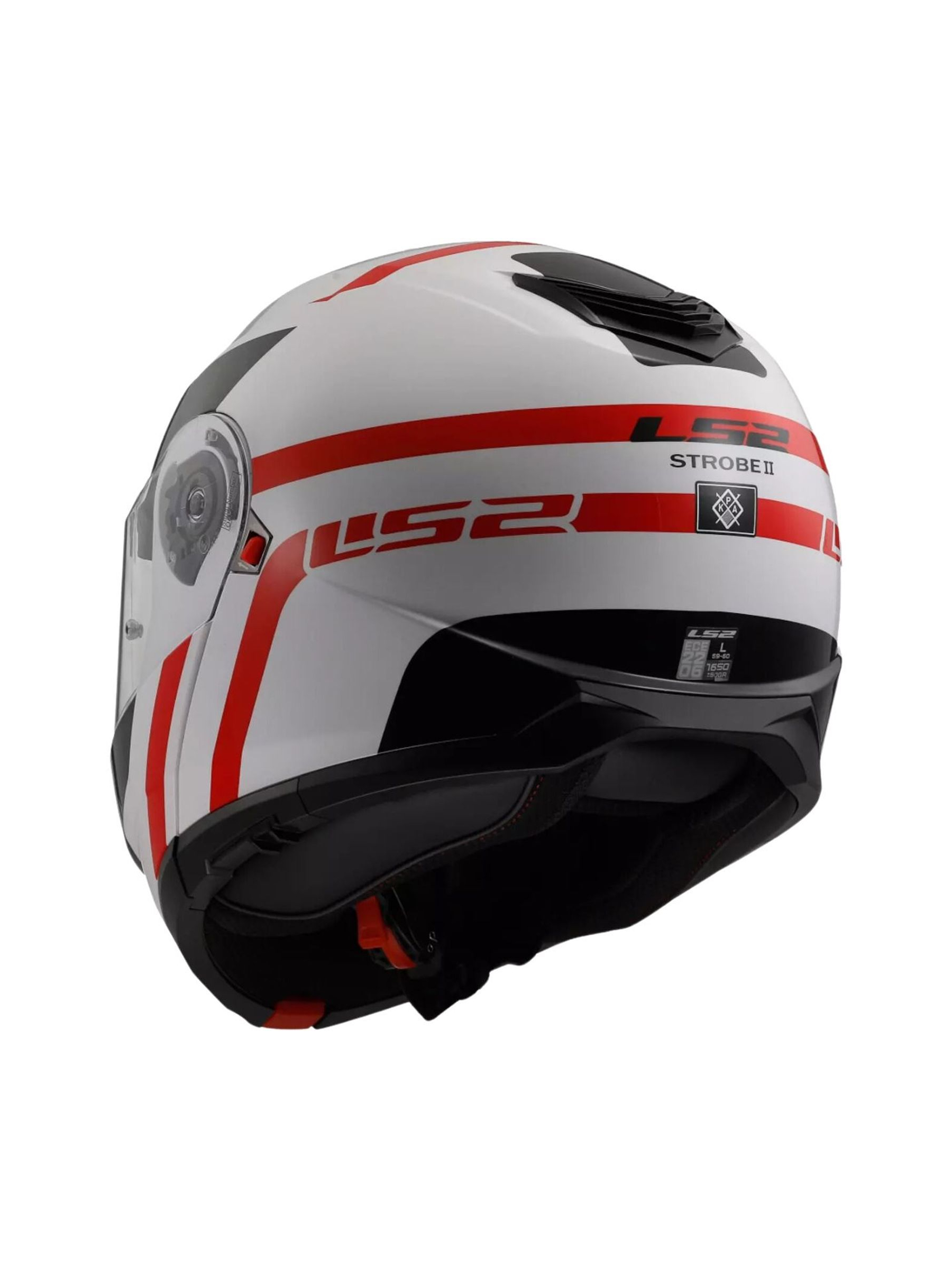 Capacete LS2 Strobe 2 FF908 Autox Branco/Vermelho
